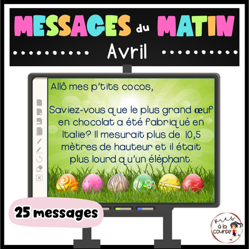 Messages du matin Avril Pâques Jour de la Terre | Prof à la course