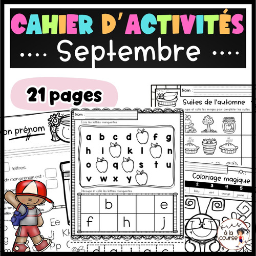 Cahier d'activités Rentrée scolaire - Septembre | Prof à la course