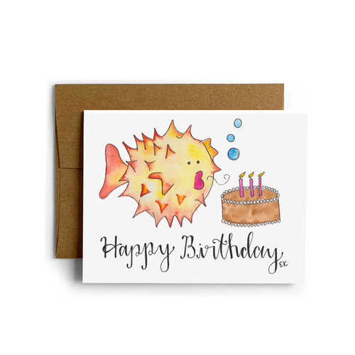 Blowfish Birthday Greeting Card | Eileen Graphics