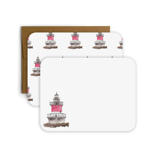 Plum Beach Lighthouse 8 Piece Stationery Set | Eileen Graphics