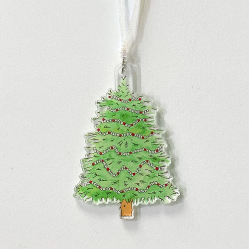 Cranberry Popcorn Tree Christmas Ornament | Eileen Graphics