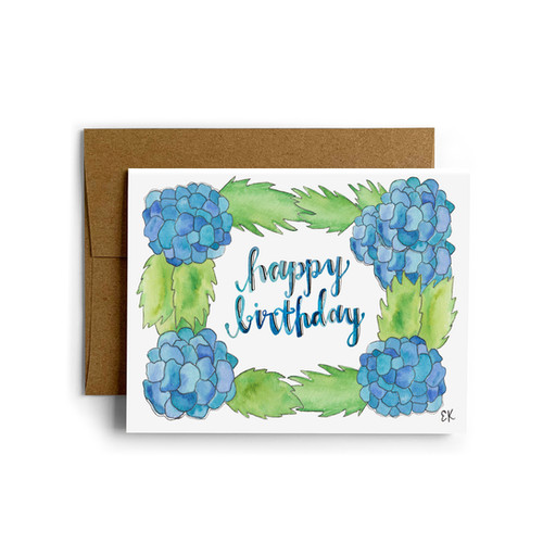 Hydrangea Birthday Greeting Card | Eileen Graphics