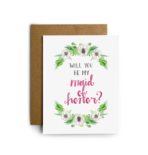 Maid of Honor Proposal Card | Eileen Graphics