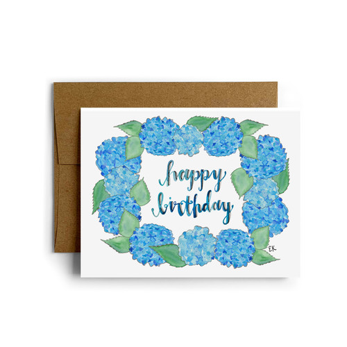 Hydrangea Birthday Greeting Card | Eileen Graphics