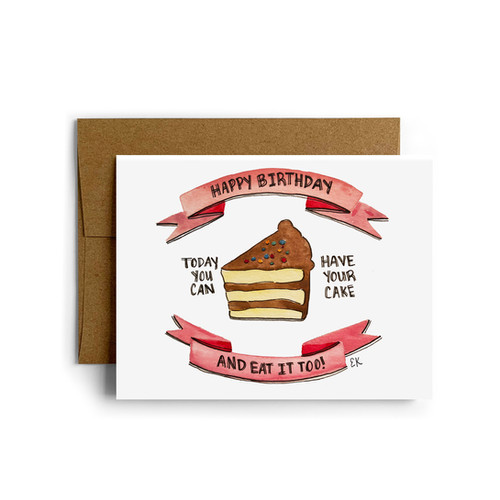 Birthday Cake Greeting Card | Eileen Graphics