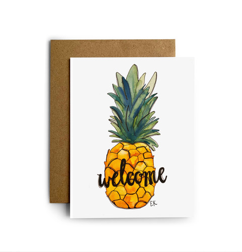 Welcome Pineapple Greeting Card | Eileen Graphics