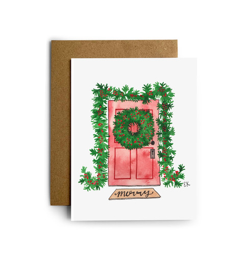 Merry Door Greeting Card | Eileen Graphics