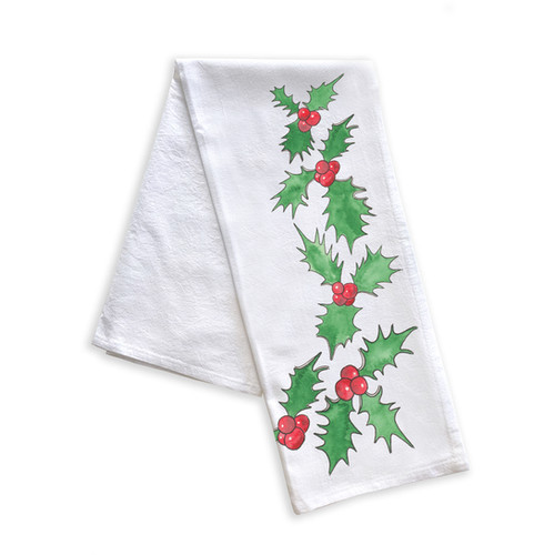 Holly Berry Kitchen Towel | Eileen Graphics
