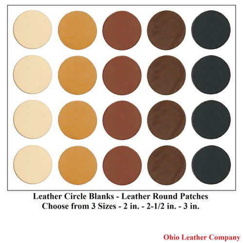 Leather Round Blanks - 2 in. - 2-1/2 in. -3 in. - Leather Round Patches ...