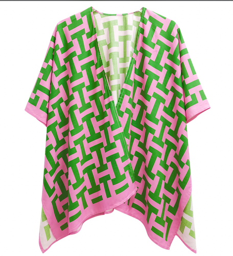 Pink & Green Ruana | Mysite