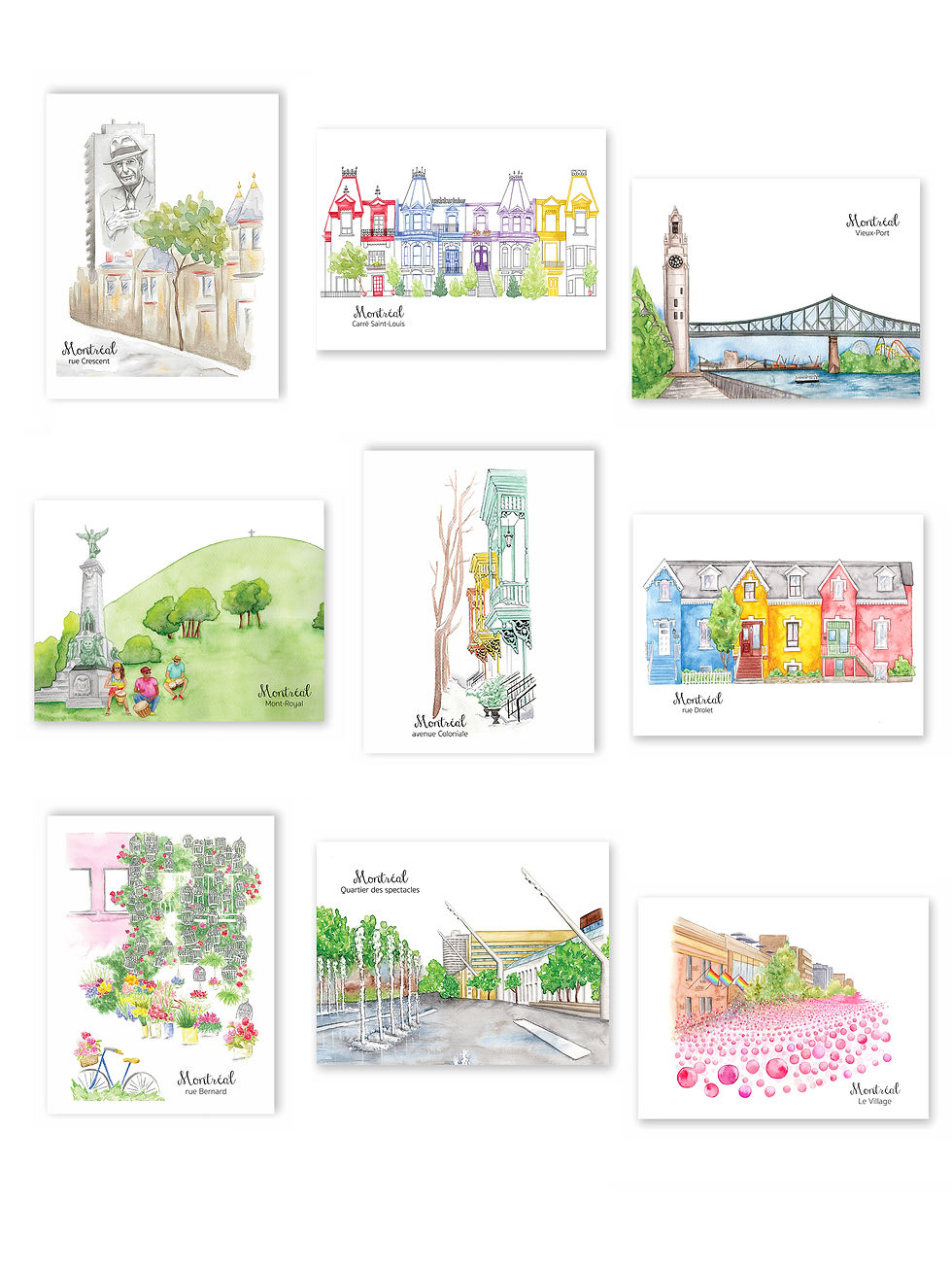5 Cartes postales de Montréal de votre choix | Hobeika Art