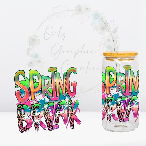 Spring Break Palm Trees- UV DTF Decal | OilyGraphicCreations