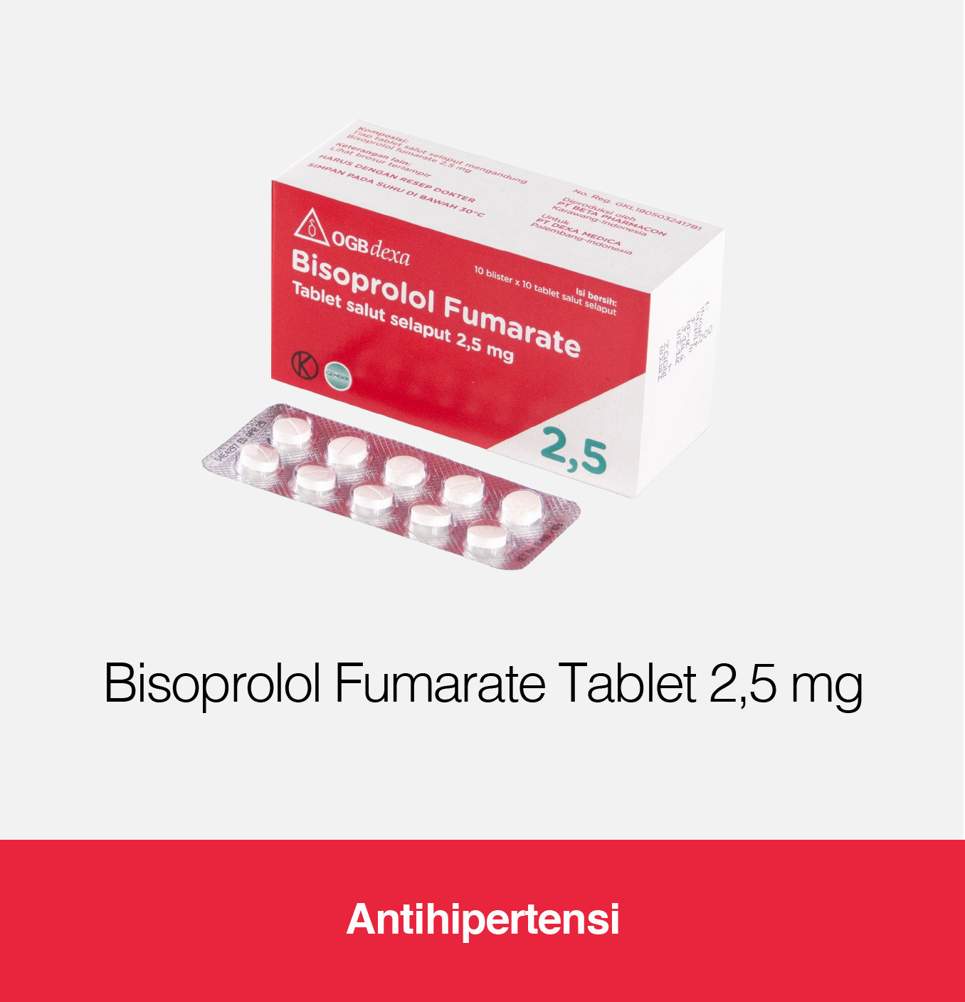 Bisoprolol Fumarate Tablet 2.5 mg | Kegunaan, Efek Samping, Dosis | OGB ...
