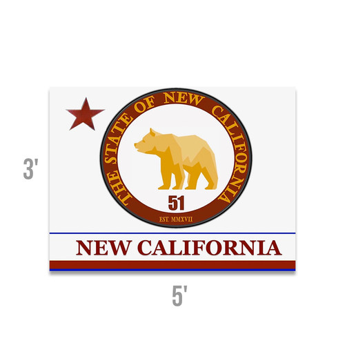 Gazing Bear Lone Red Star - 3 x 5 Flag | New California State