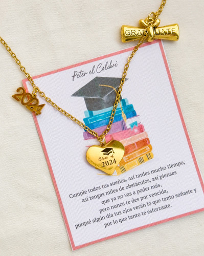Collar Clase 2024 graduada con diploma 🎓📃 | Peter el Colibrí