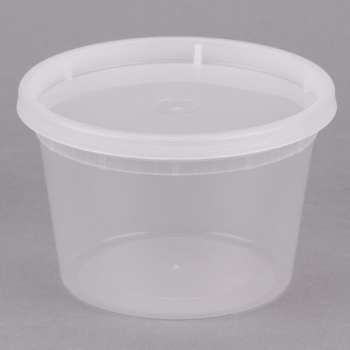 Clear-Round Microwavable Plastic- Container Combo Pack - 240/Case/16oz ...