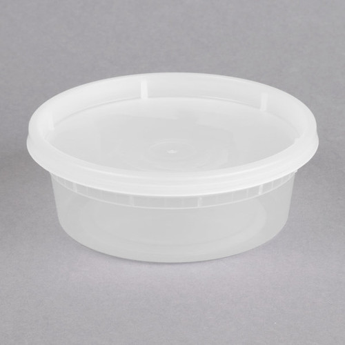 Clear-Round Microwavable Plastic -Container Combo Pack - 240/Case/8oz ...