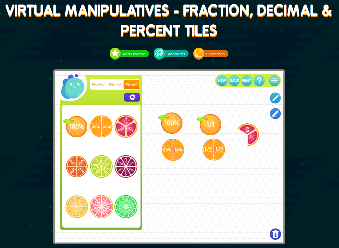 Fraction Tiles from ABCYa | A Dash of Research