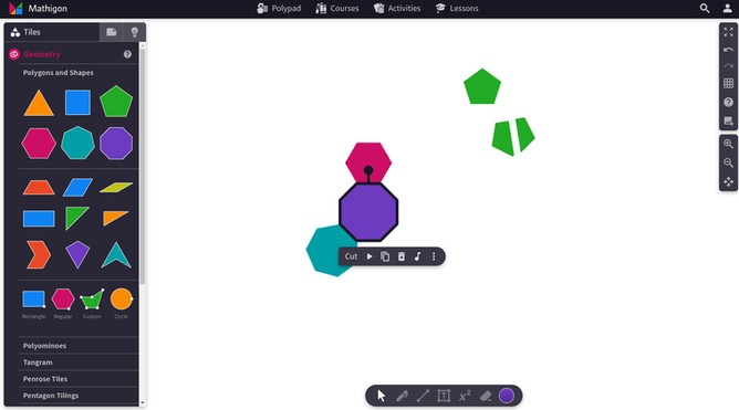 Pattern Blocks from PolyPad from Mathigon | A Dash of Research