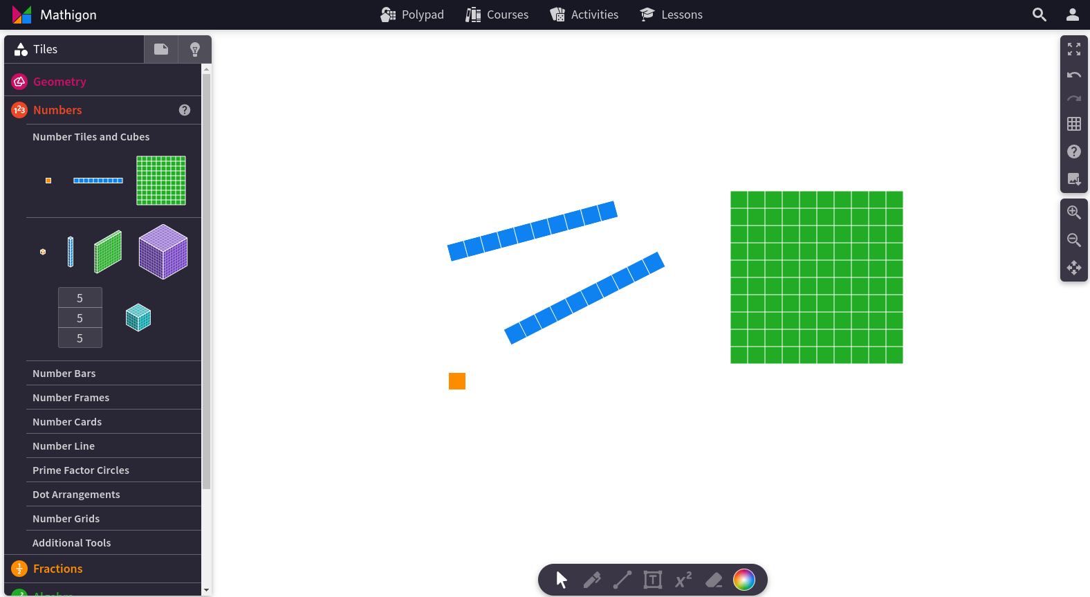Number Tiles & Cubes from PolyPad from Mathigon | A Dash of Research