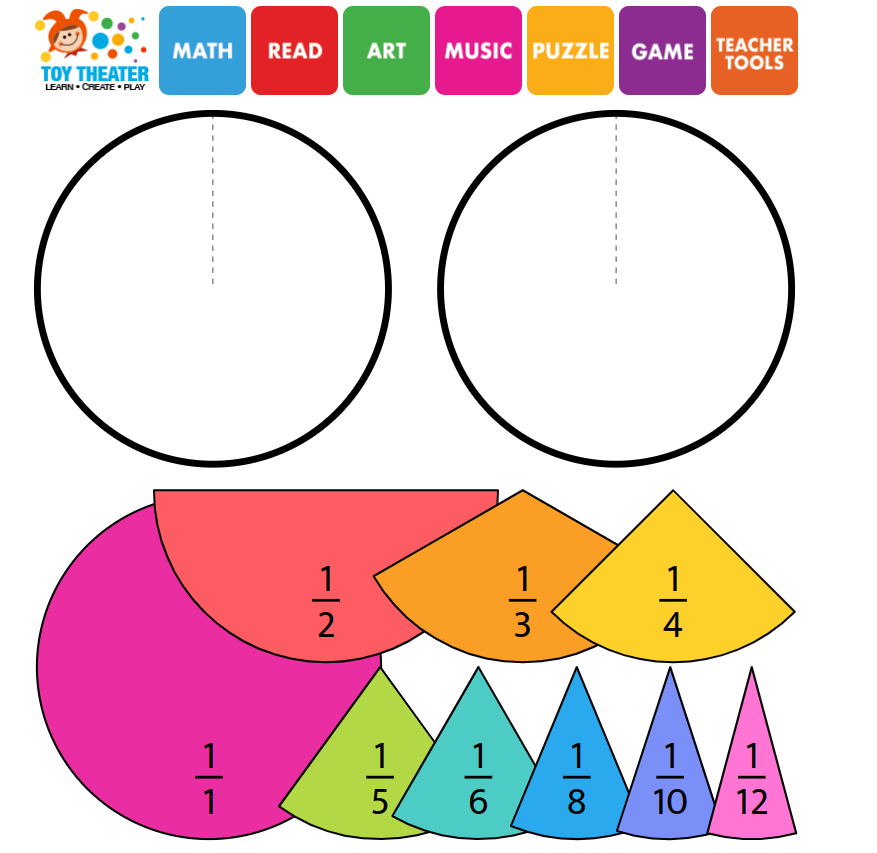Fraction Circles from Toy Theater | A Dash of Research