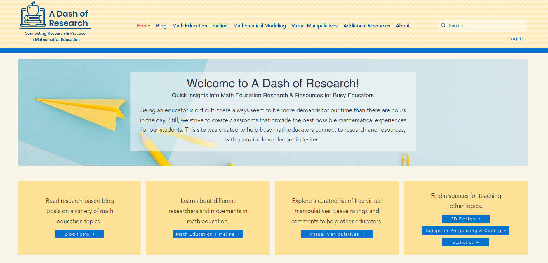 A Dash of Research | Resources & Research in Math Education
