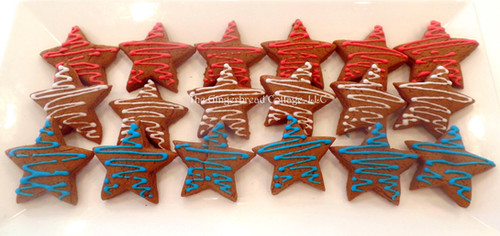 Patriotic Star Cookies - 2 Dozen | the-gingerbread-cottage