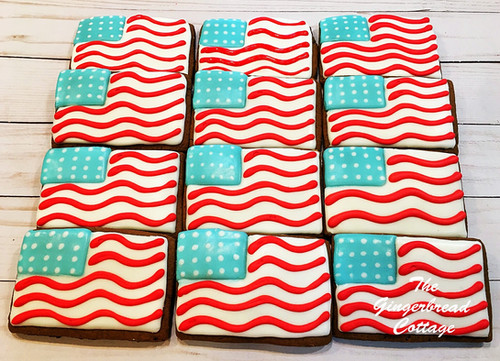 Patriotic Flag Cookies - Dozen | the-gingerbread-cottage