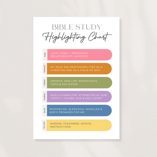 Bible Study Color Card | Purpose And Proverbs