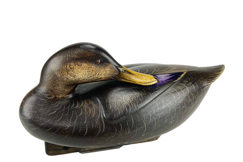 Preening Black Duck - Jim Schmiedlin | A&M Decoys & Folk Art