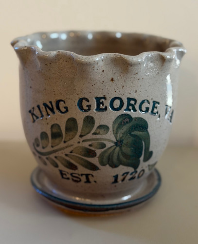 Westerwald Pottery Flower Planter - Green Embossed King George VA ...