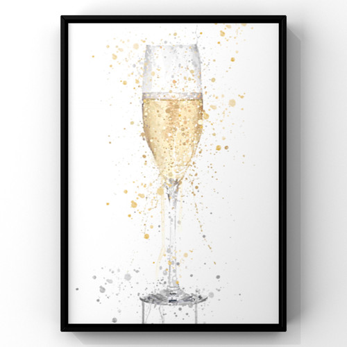 Prosecco / champagne glass wall art | Funky Kestrel