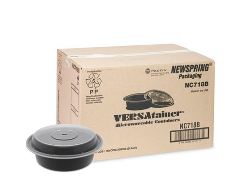 Pactiv Newspring NC718B 16 oz 6" Diameter Microwavable Containers Black ...