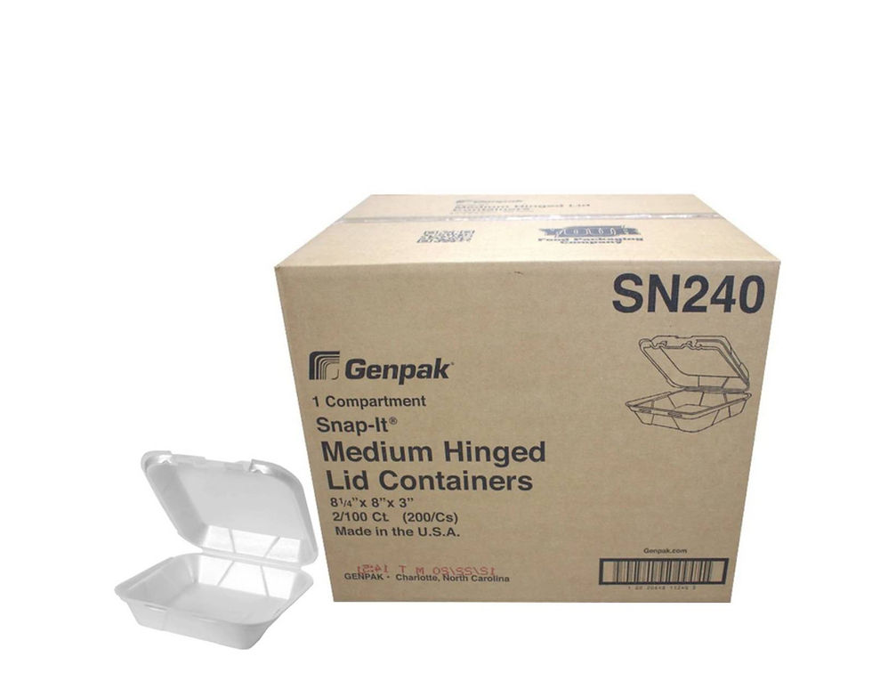 Genpak SN240 White Color Medium Snap It Foam Hinged 8x8x3 Container ...