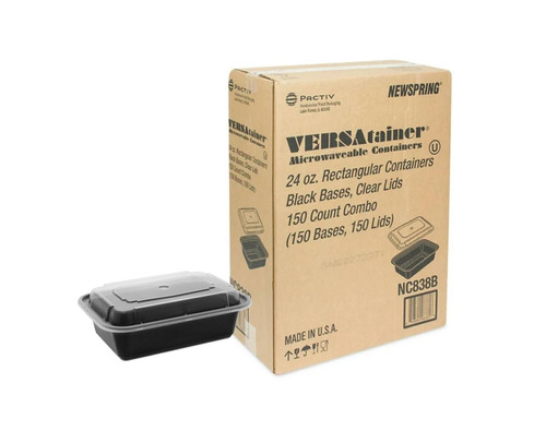 Pactiv Newspring NC838B 24 oz Microwavable Containers Rectangle Black ...