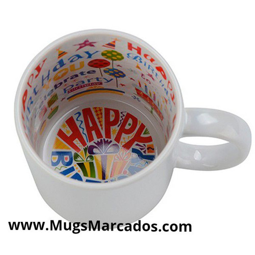 Mug Estampado Interno Happy Birthday | Mugs Marcados.com