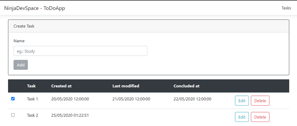 CRUD com React e NetCore