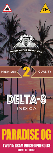 Kush Guys D8 Pre-Roll 3G - Paradise OG 2ct Indica | The Kush Guys