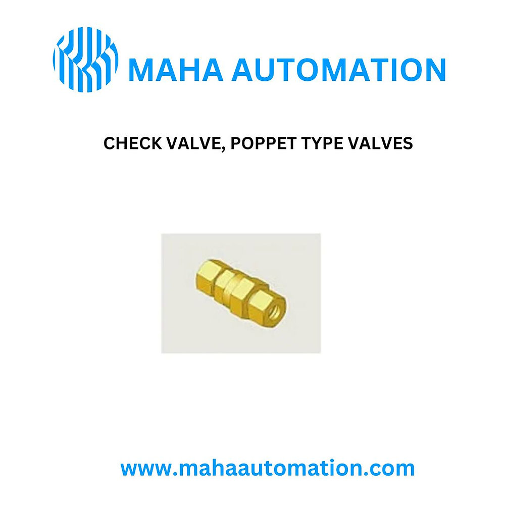 Check Valve, Poppet Type Valves