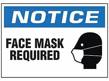 "Notice Face Mask Required" Sign | Calgary Bollards
