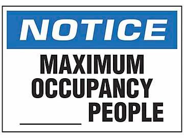 "Notice Maximum Occupancy ___ People" Sign | Calgary Bollards