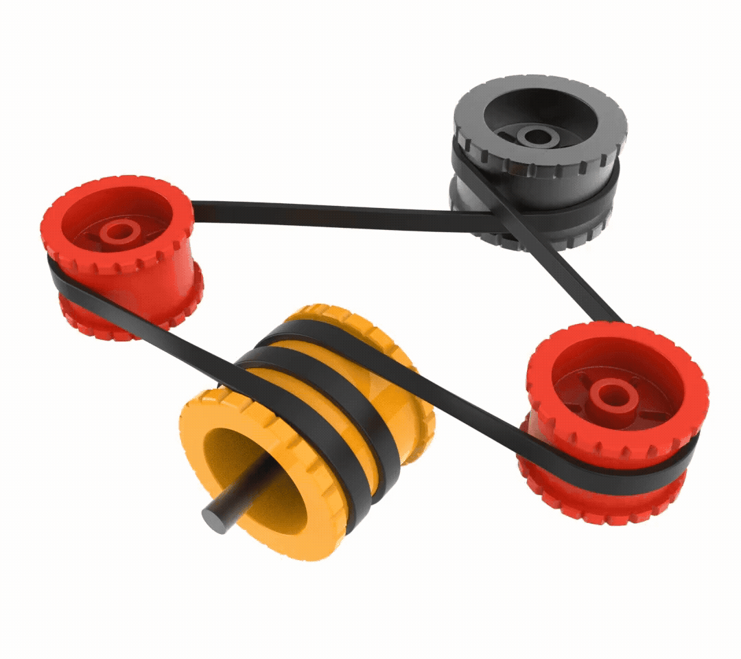 Mechanical Movement - Right-Angle Motion Transmission with Crossed Belt