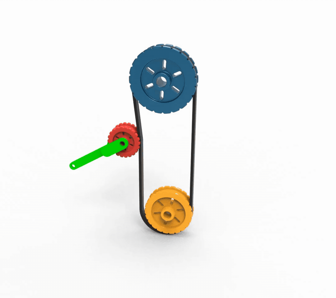 Belt Transmission with Movable Tension Pulley | Mechanical Movement