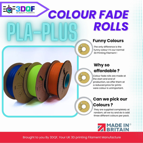 PLA-Plus Colour Fade End of Run 1.75 UK Made 3D Printer Filament | 3dqf