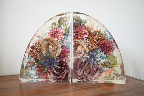 Large Bookends Wildflower Pres