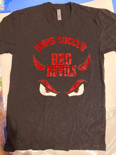 Heathered RED DEVIL Soccer T Shirt | DHHS Soccer Booster