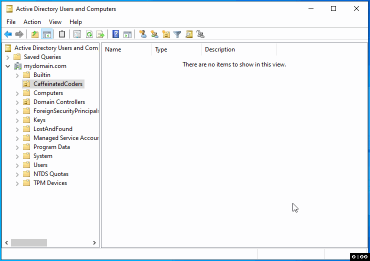Creating Organizational Units in Active Directory