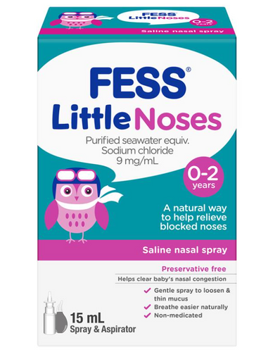 Fess Little Noses Saline Nose Spray + Aspirator 15ml | Stanmore Sta Pharm