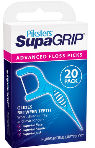Piksters Supagrip Dental Floss Picks 20 Pack | Stanmore Station Pharmacy