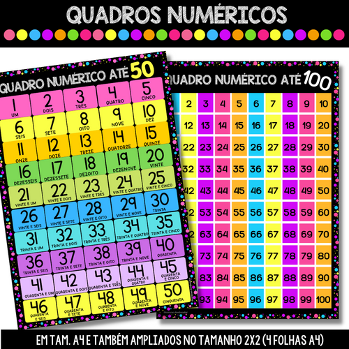 QUADROS NUMÉRICOS | Coração de Educador